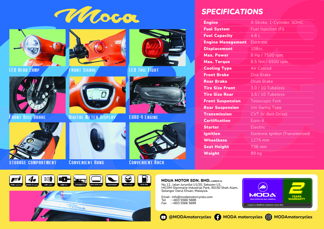 MODA lancar Skuter gaya retro moden, Moca - dari RM3,988 | Careta