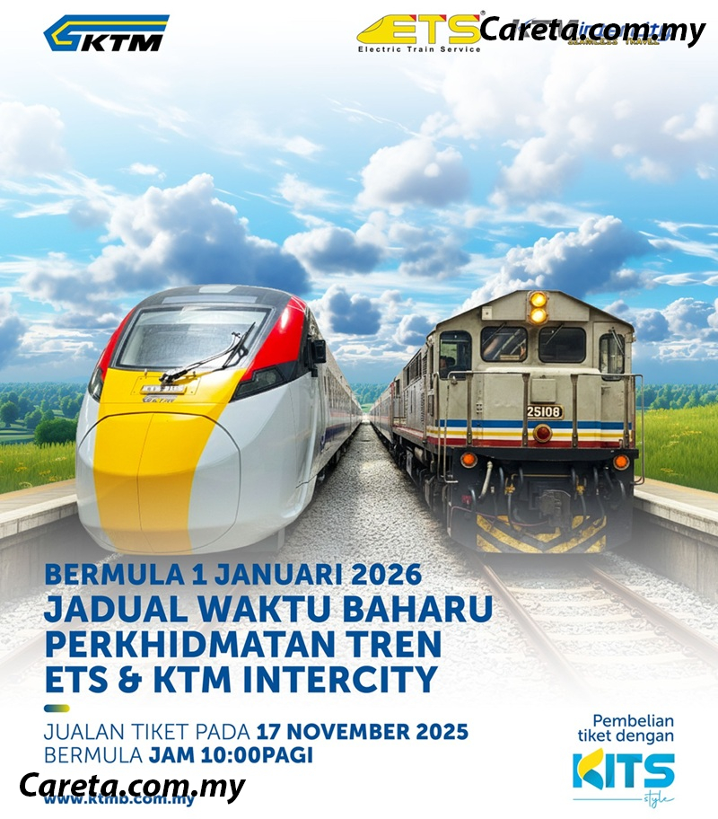 Jadual baharu untuk ETS, KTM Intercity, tiket raya boleh ditempah mulai ...