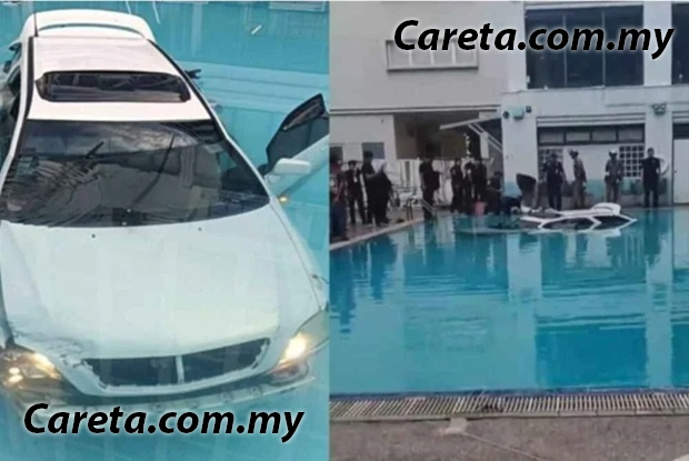 Berang ibu enggan bayar sewa kondo, anak pandu SUV masuk kolam renang ...